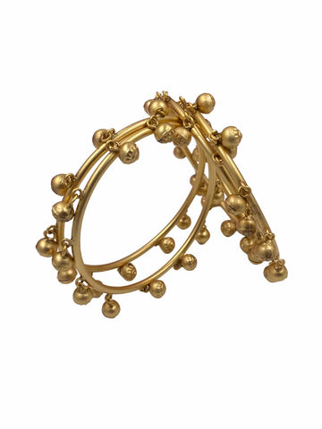 Buy Gold Plated Golden Ghungroo Bangles – Gehna Shop